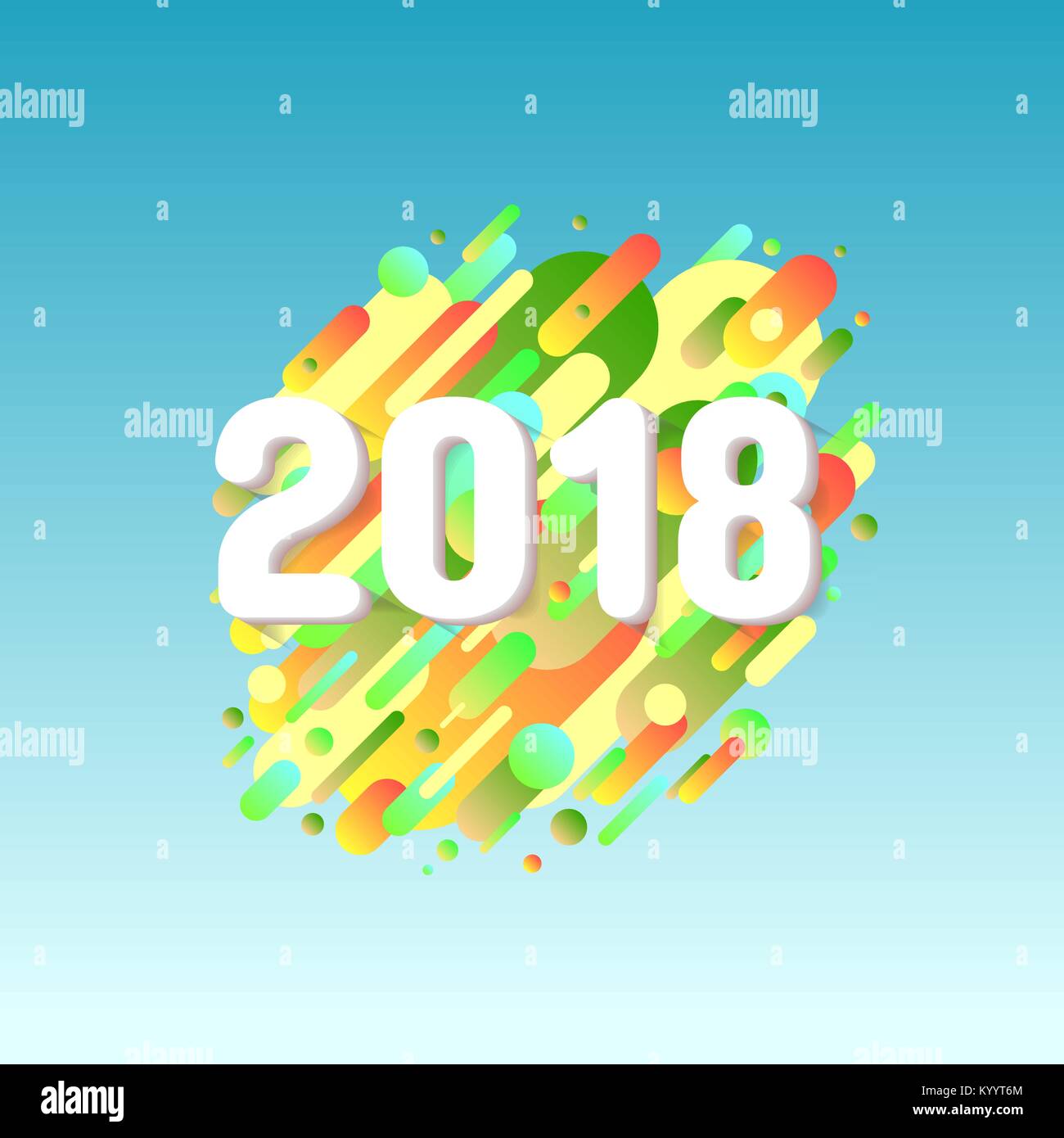 Happy new year 2018 text written with stylized fireworks. vector ...
