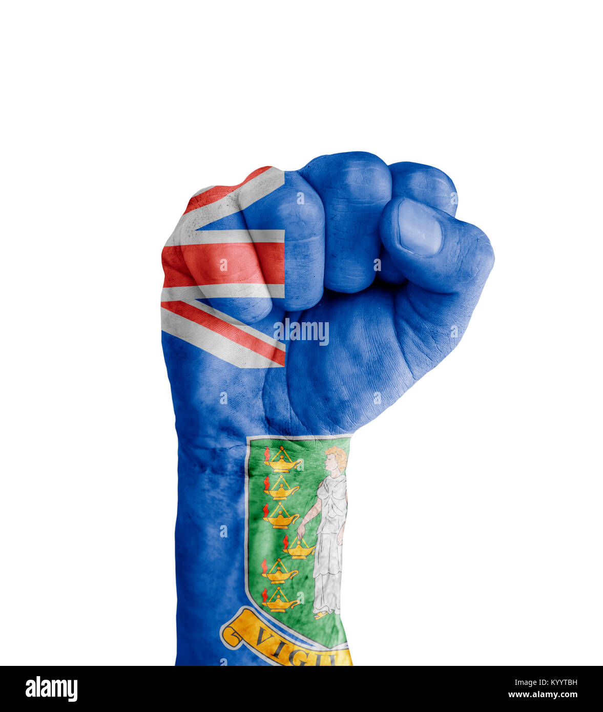 Flag of British Virgin Islands painted on human fist like victory ...