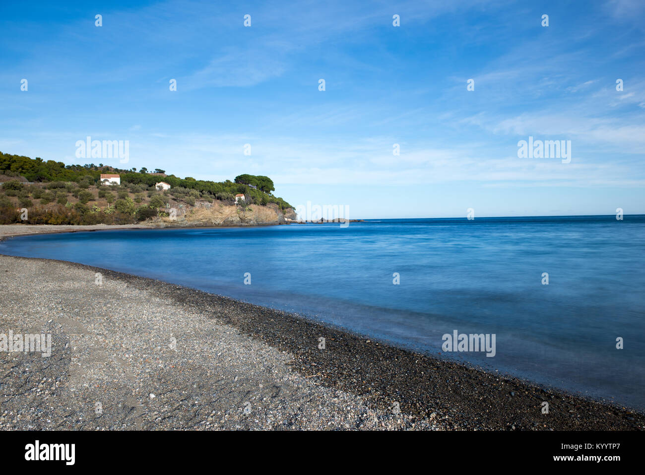 Beach on the coast of Colera, Girona, Spain Stock Photo - Alamy