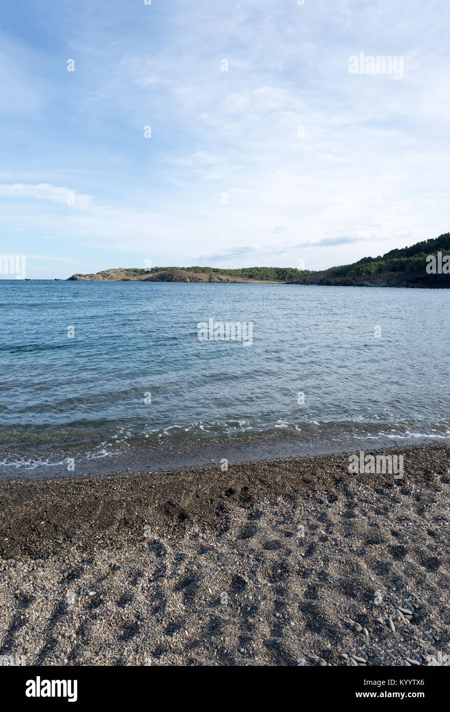 Beach on the coast of Colera, Girona, Spain Stock Photo - Alamy