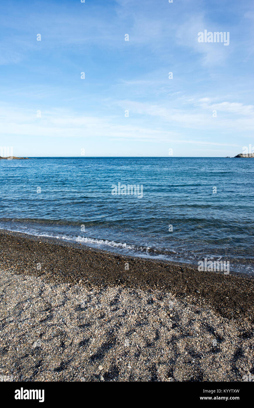 Beach on the coast of Colera, Girona, Spain Stock Photo - Alamy