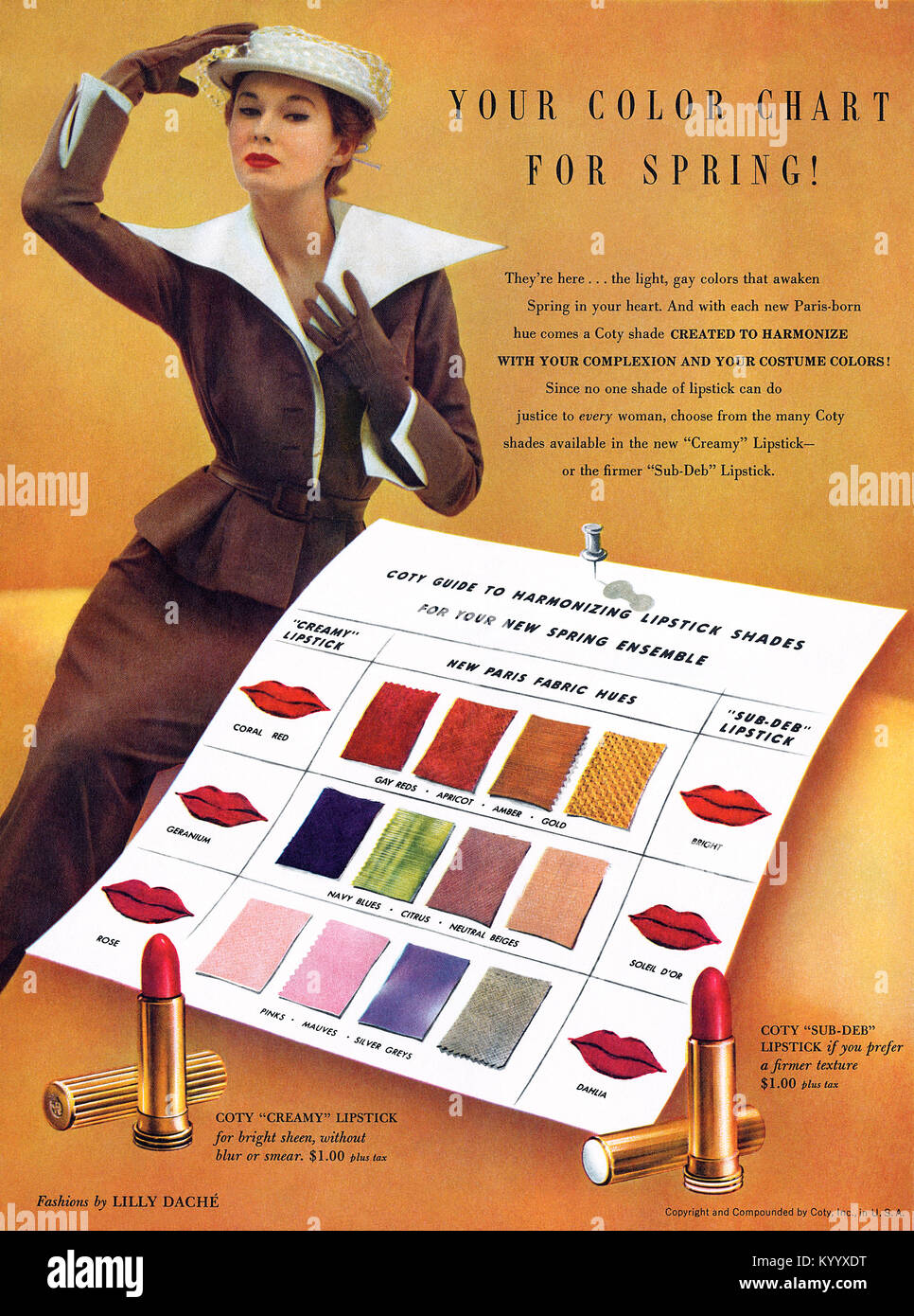 1950 U.S. advertisement for Coty Lipstick Stock Photo - Alamy 1950 U.S. advertisement for Coty Lipstick Stock Photo - Alamy