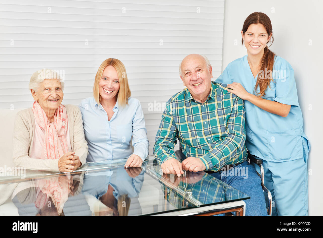 Happy nurse with family hi-res stock photography and images - Alamy