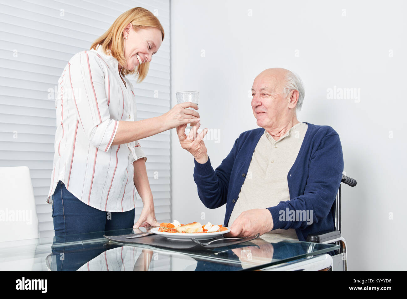 Senior wheelchair eat hi-res stock photography and images - Alamy