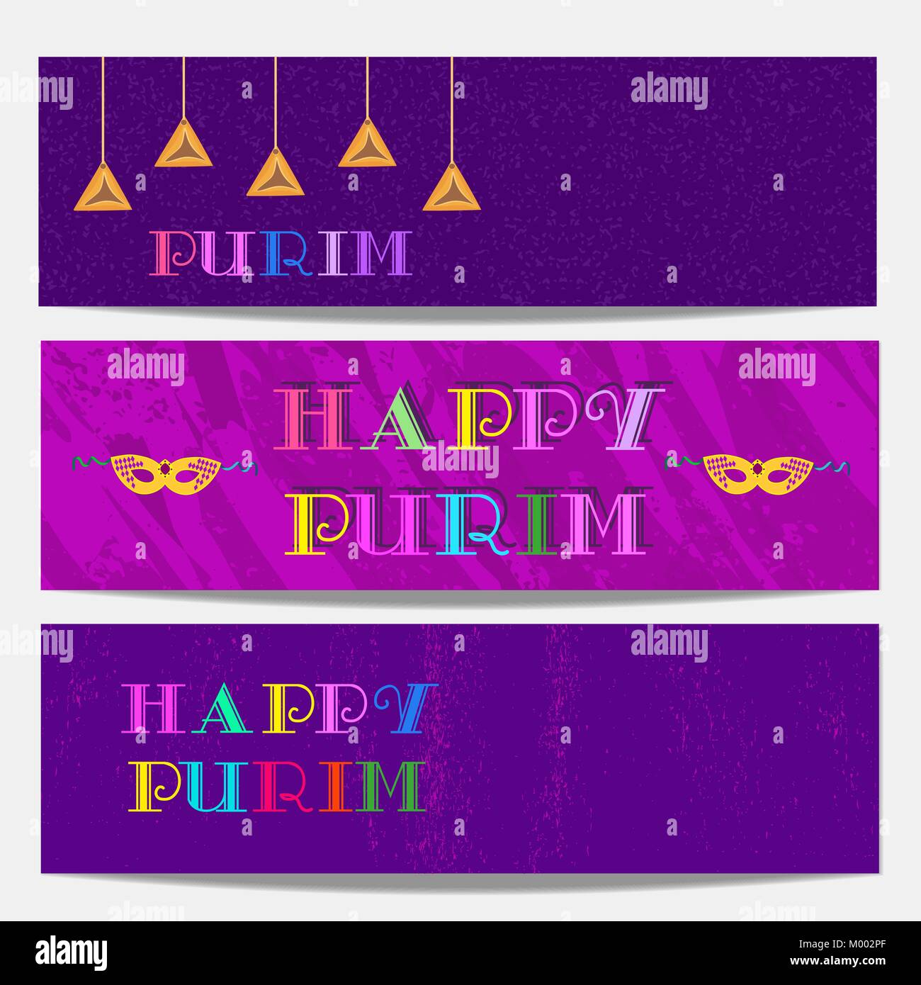 Happy purim holiday lettering Stock Vector Images - Alamy