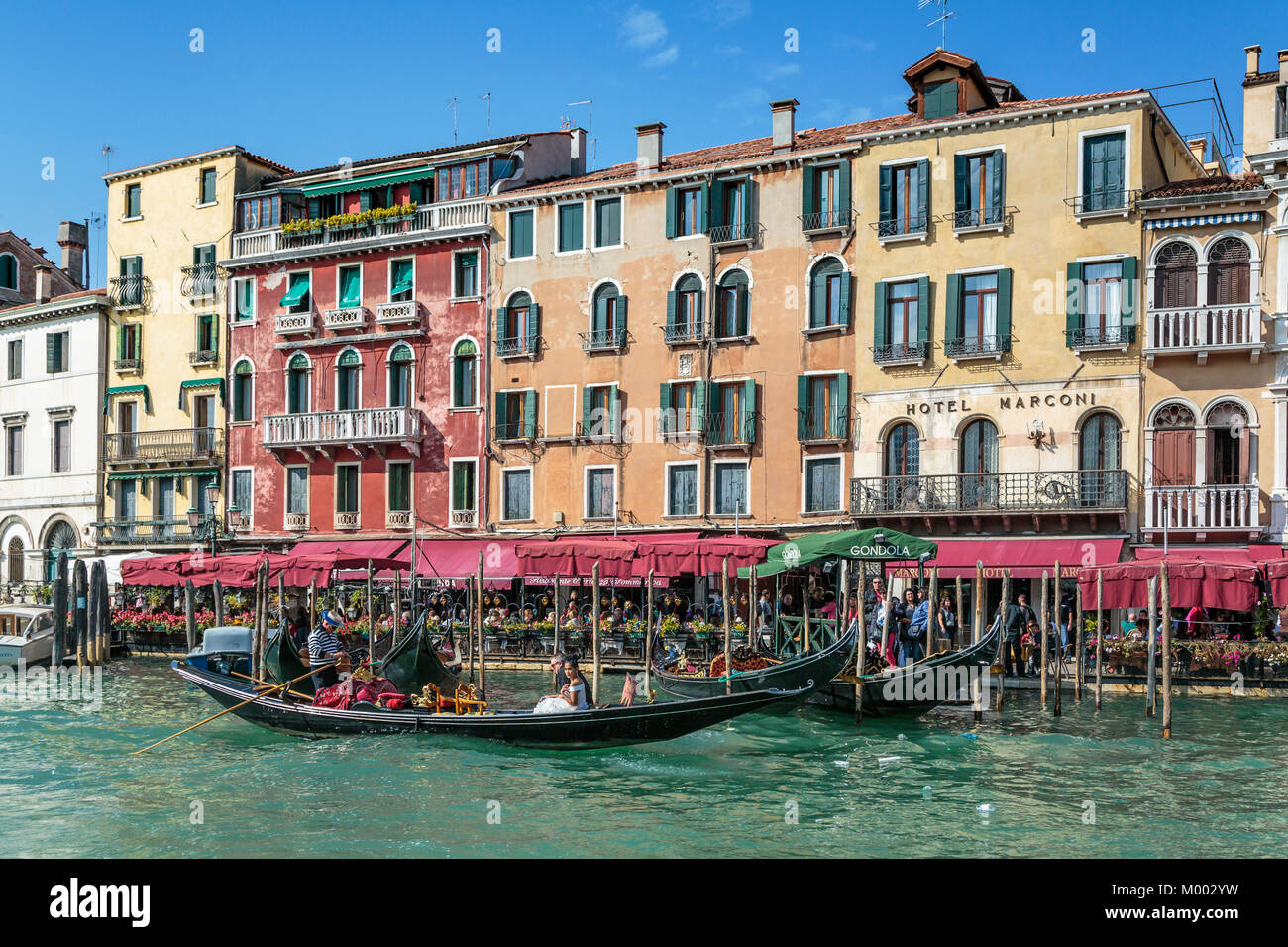 Building architecture along the Grand Canal in Veneto, Venice, Italy ...