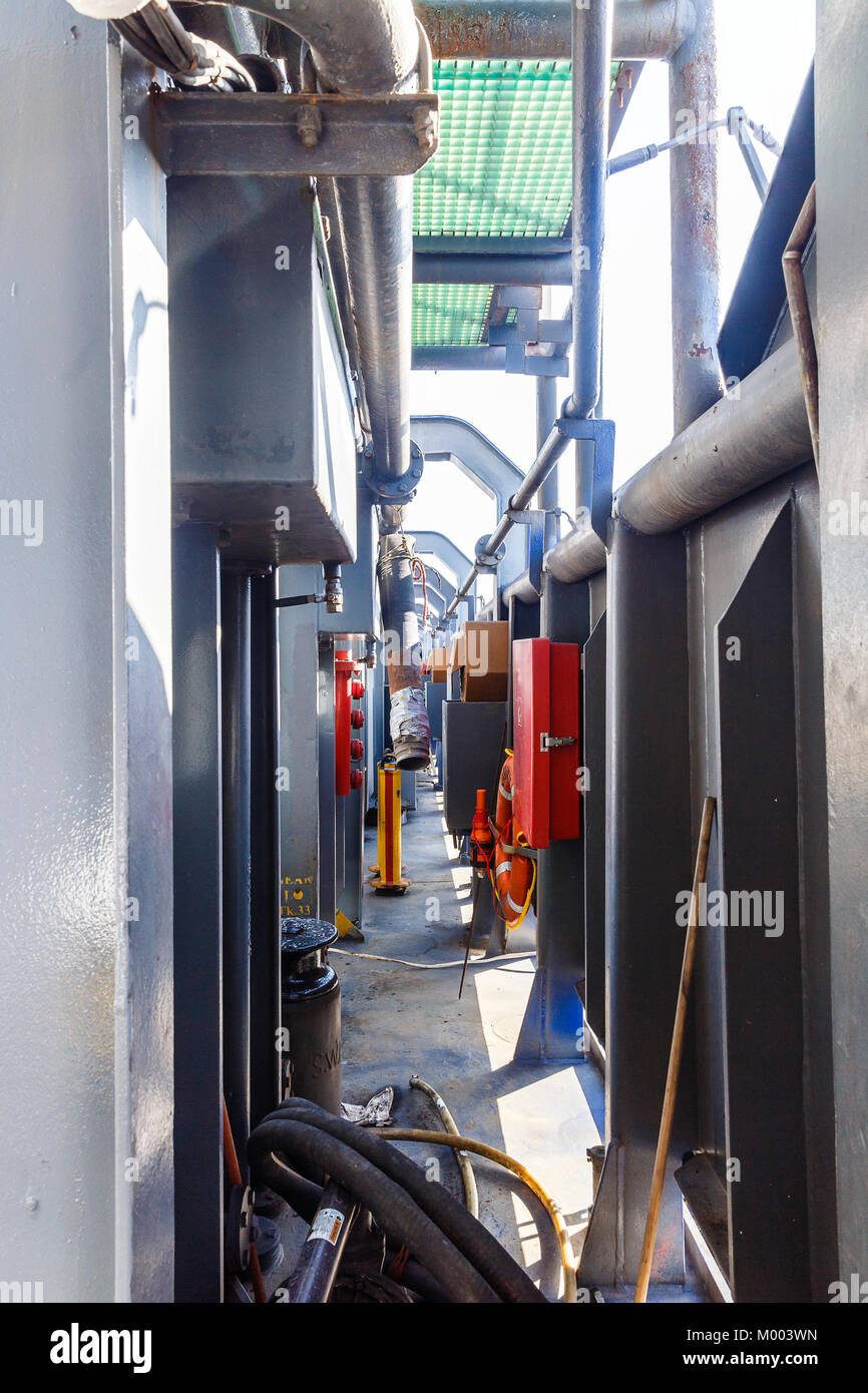 Cargo deck of the ship Stock Photo - Alamy