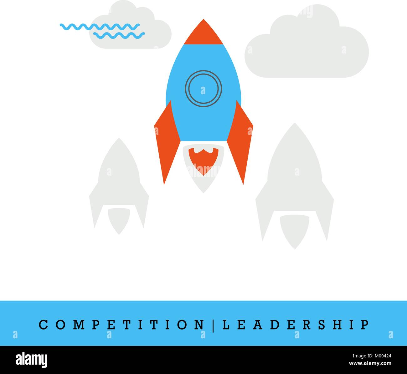 Competition, Startup, Leadership Flat Style and Thin Line Icon, Vector ...