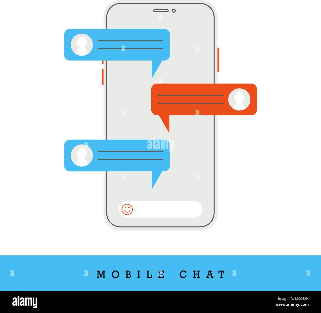 Mobile Chat Concept, Message Notifications. Vector Illustration Stock ...