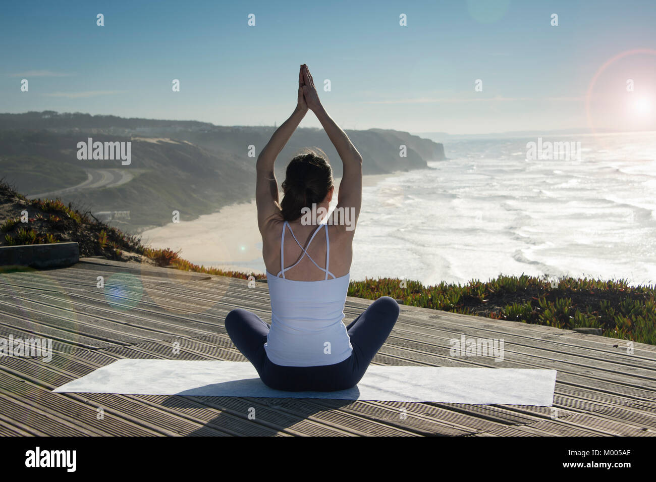 Zen meditation back view hi-res stock photography and images - Alamy