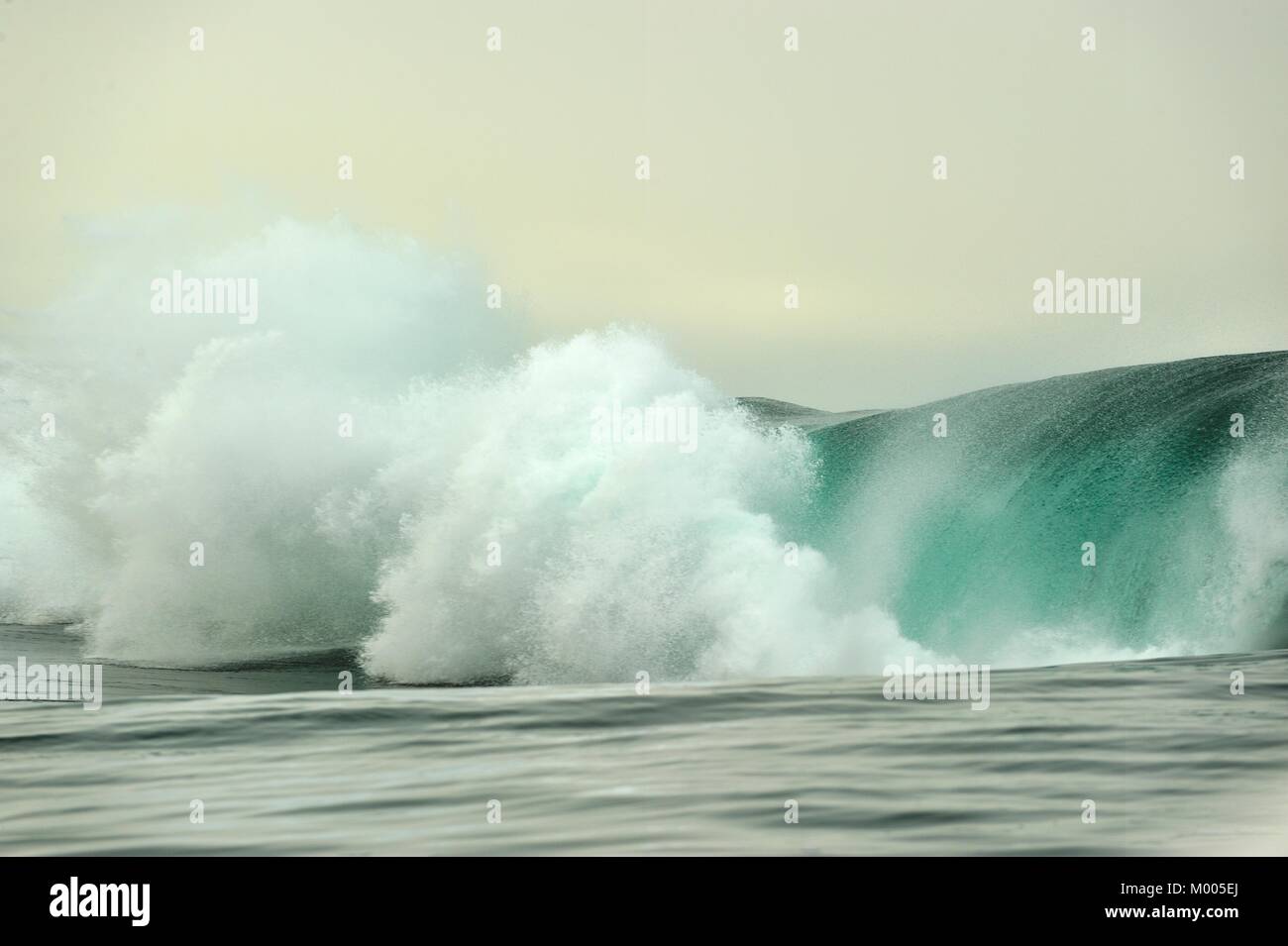 Powerful ocean wave breaking. Wave on the surface of the ocean. Wave ...