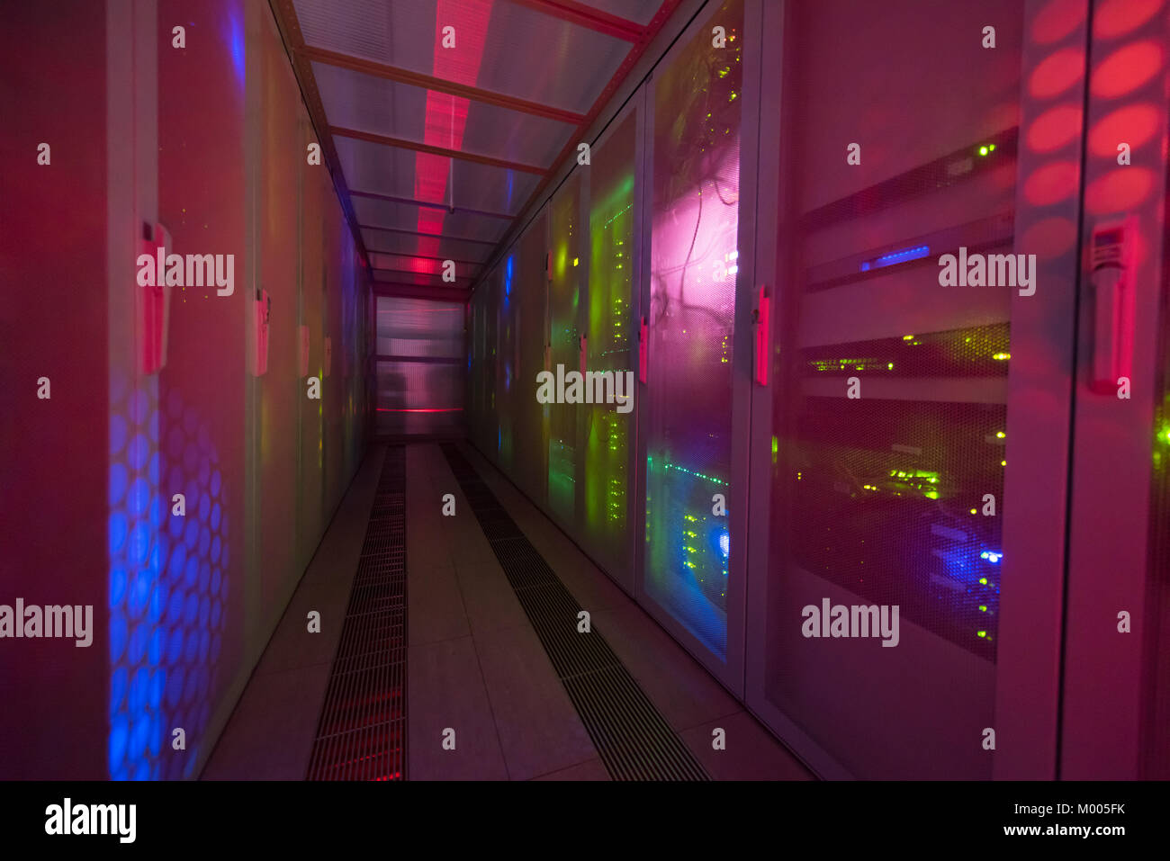 panel modern communication equipment with light from the display at ...