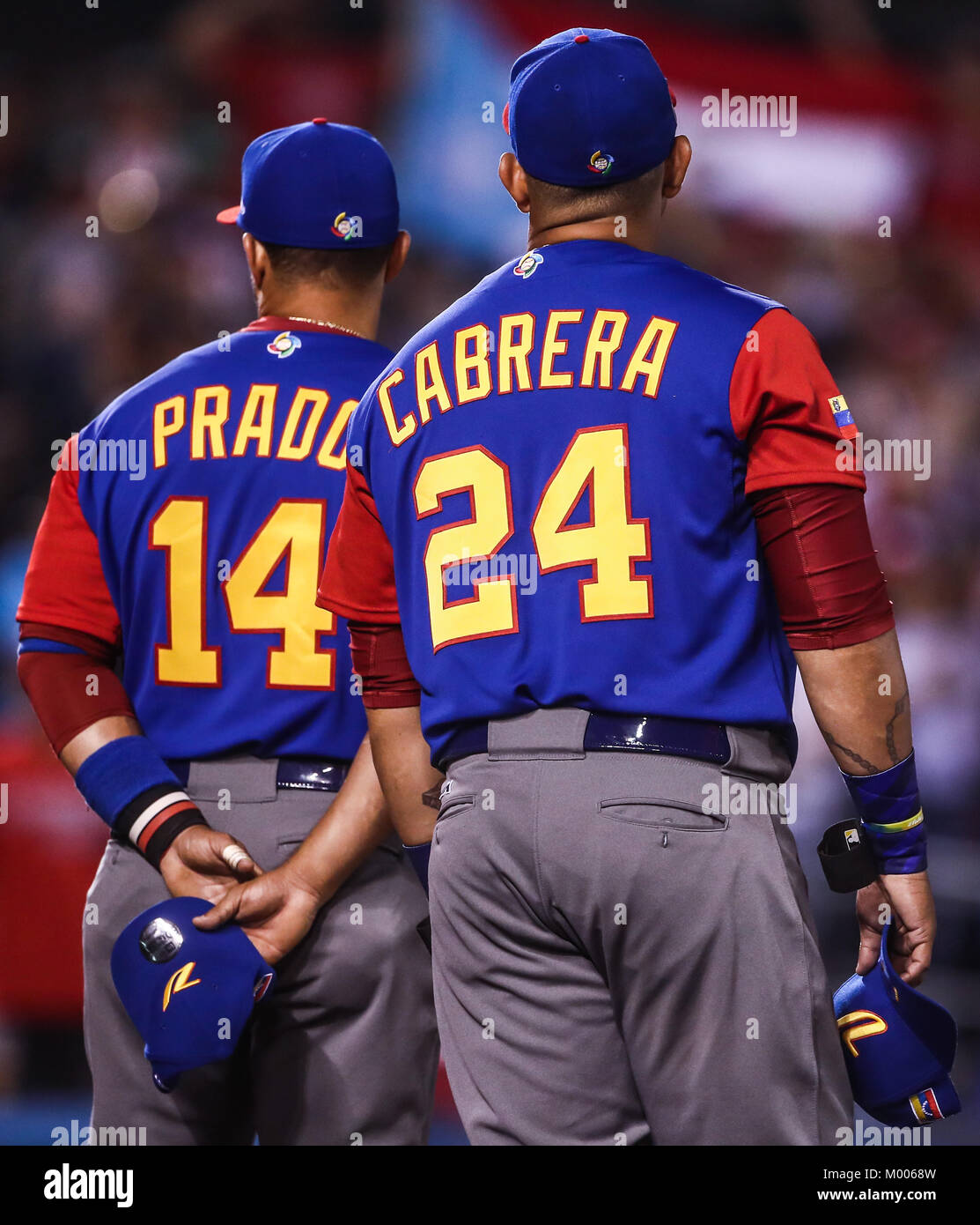 Martin Prado y Miguel Cabrera (24), durante el World Baseball Classic ...
