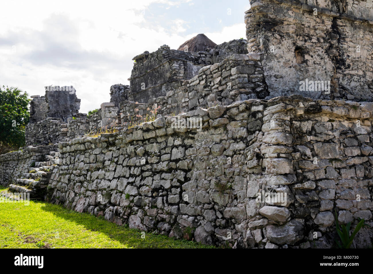 Archaegeological ruins in Tulum, Mexico. The ruins are situated on 12 ...