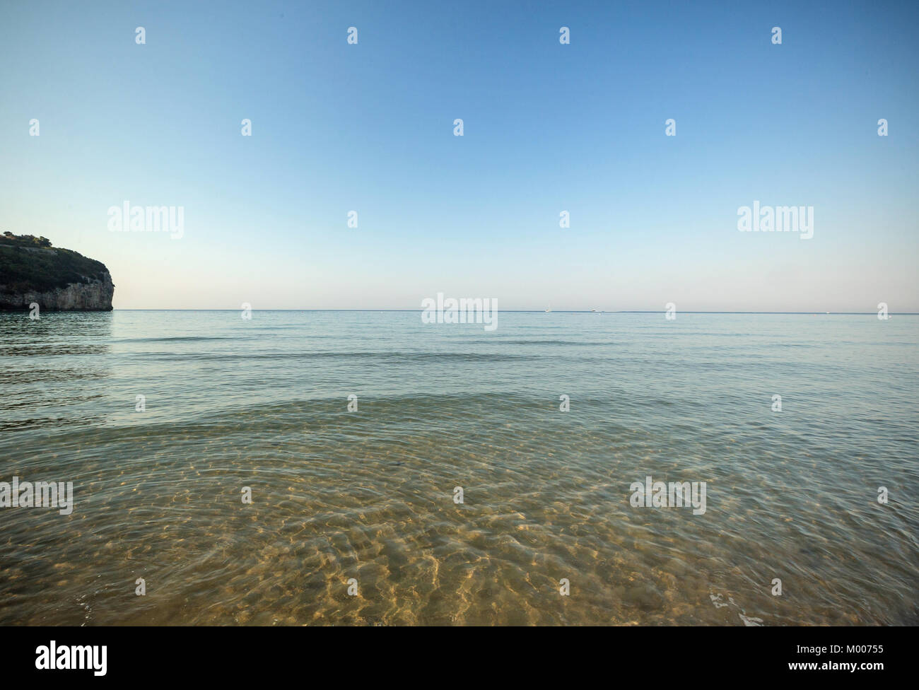 A view of the split mountain on the Serapo beach in Gaeta, peninsula in ...