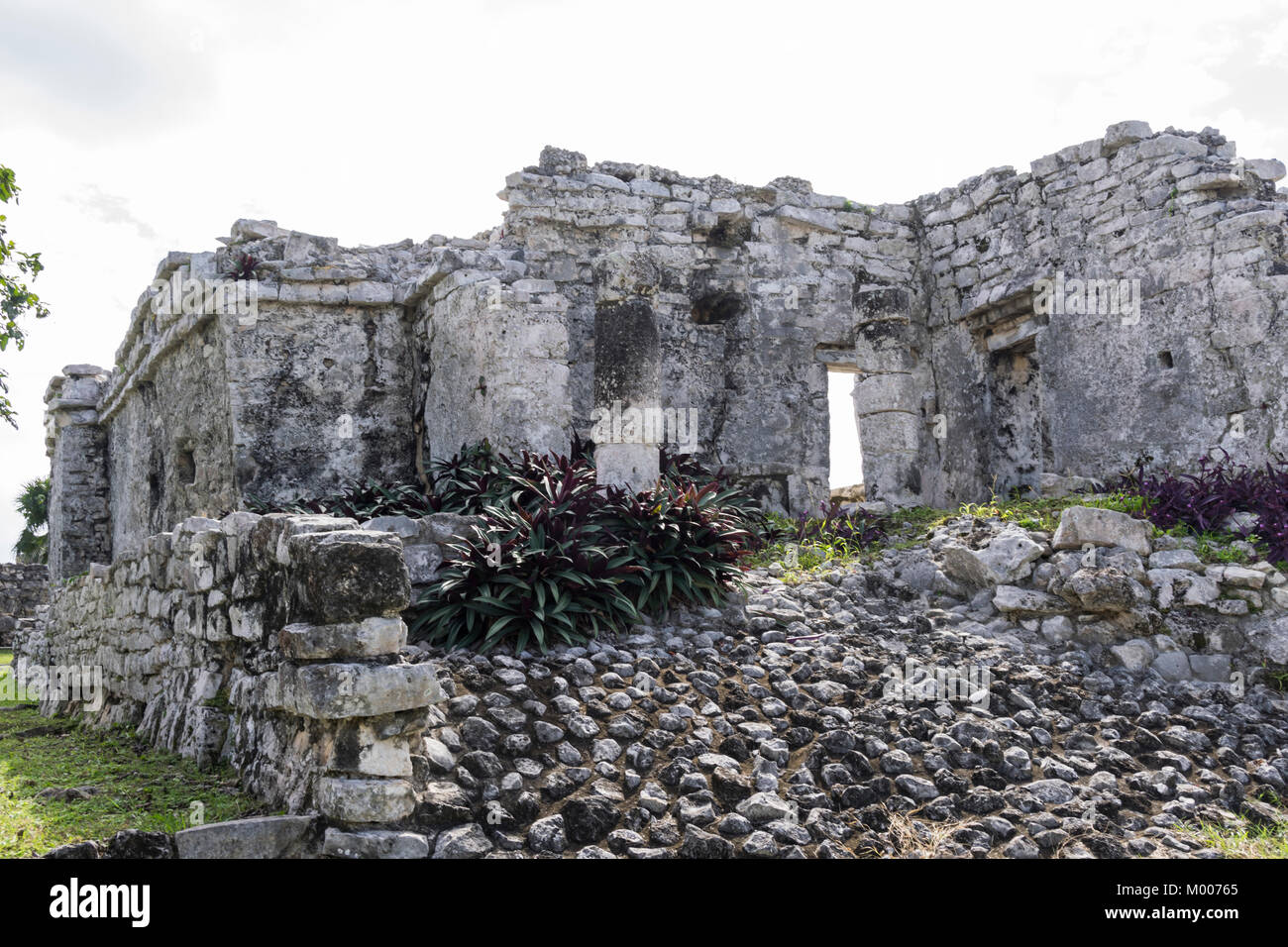 Archaegeological ruins in Tulum, Mexico. The ruins are situated on 12 ...