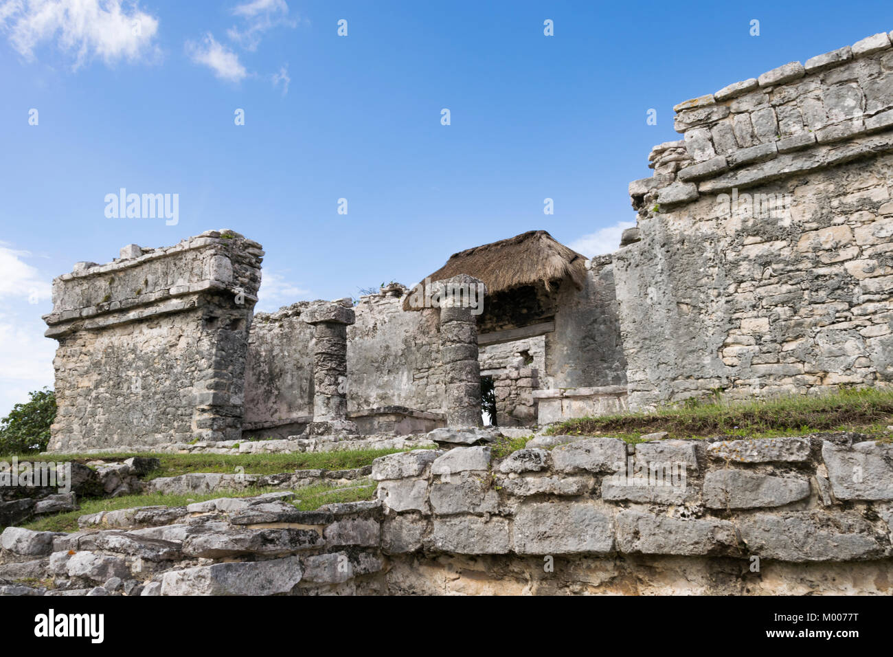 Archaegeological ruins in Tulum, Mexico. The ruins are situated on 12 ...