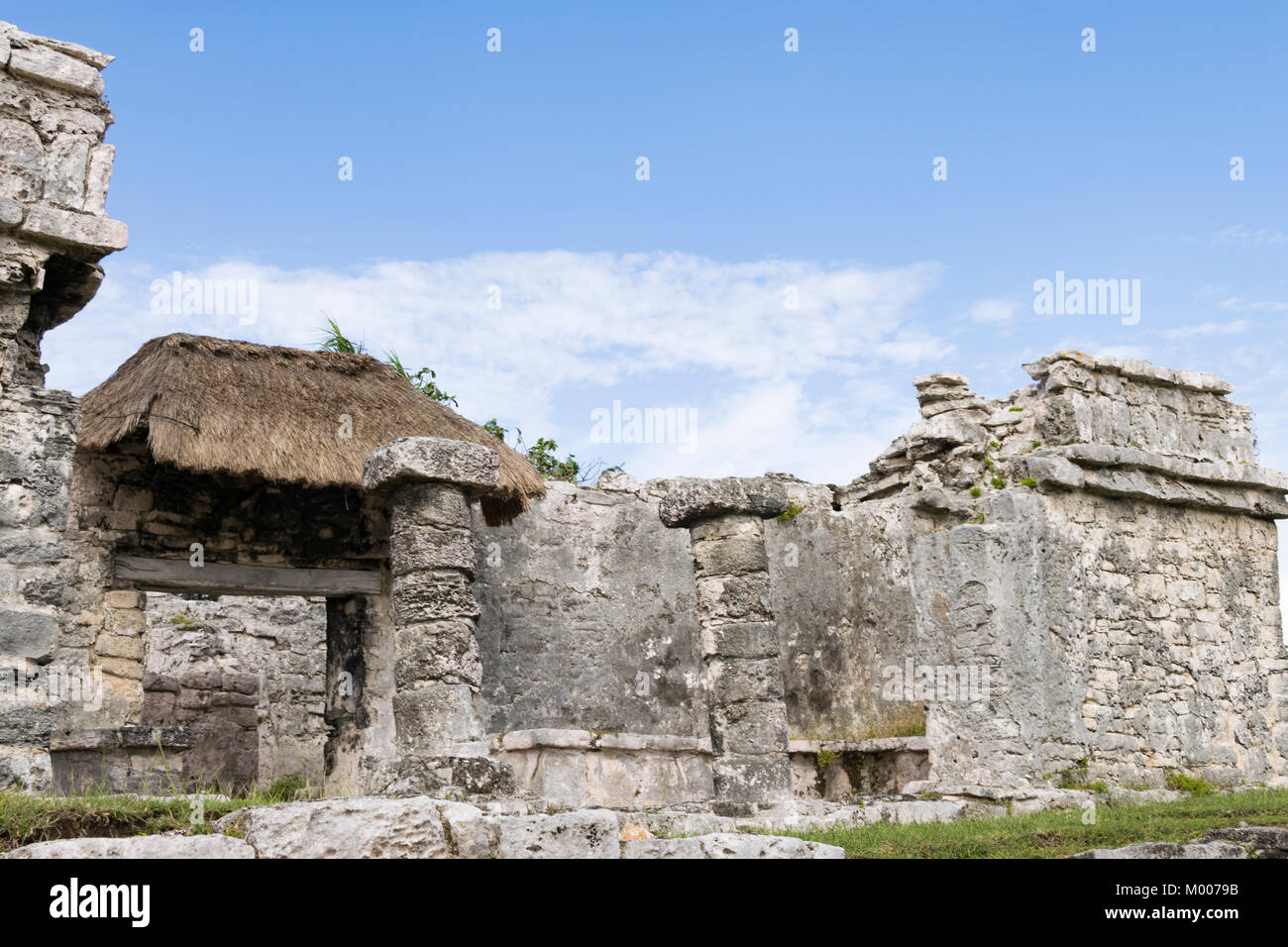 Archaegeological ruins in Tulum, Mexico. The ruins are situated on 12 ...