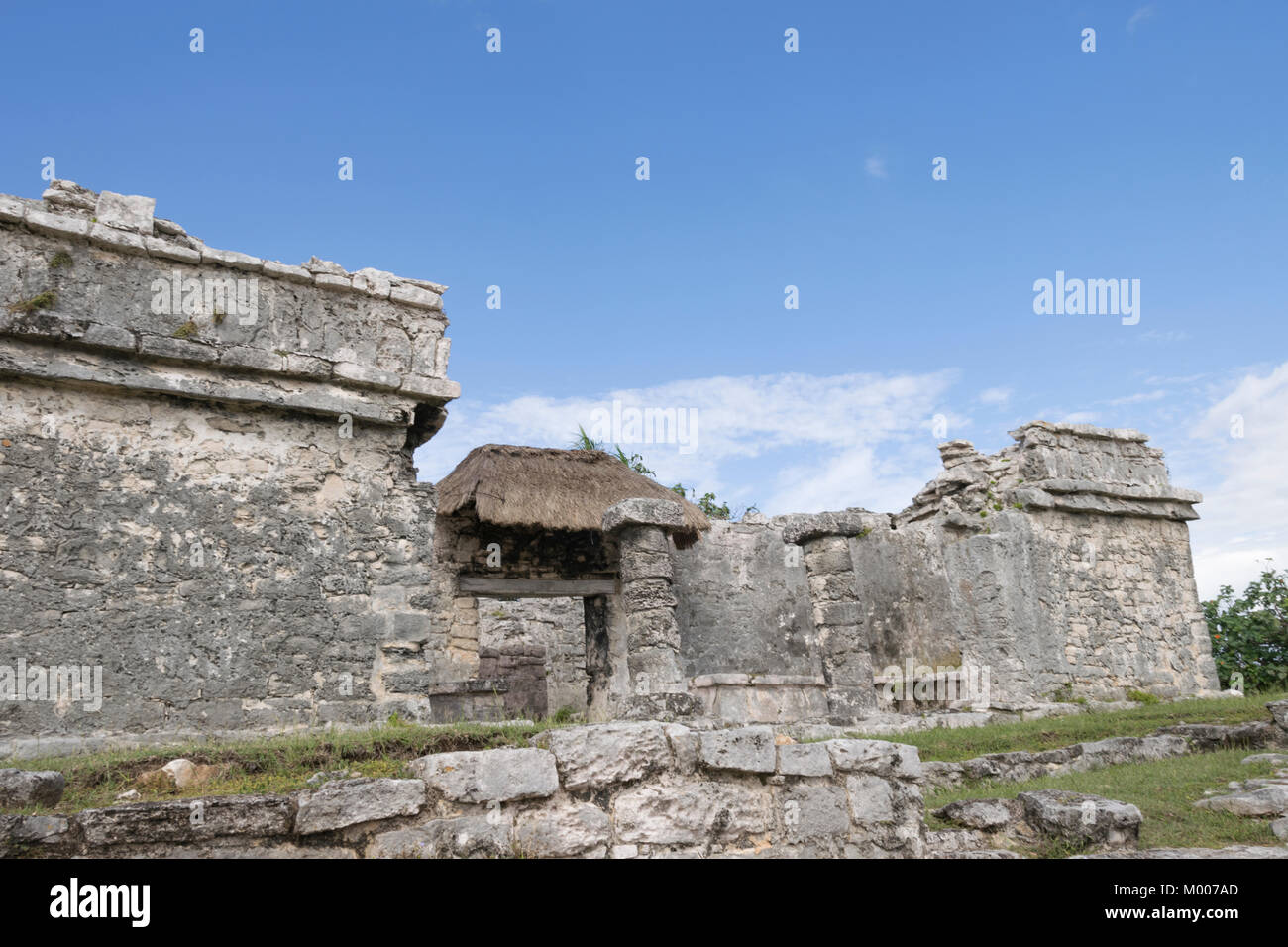 Archaegeological ruins in Tulum, Mexico. The ruins are situated on 12 ...
