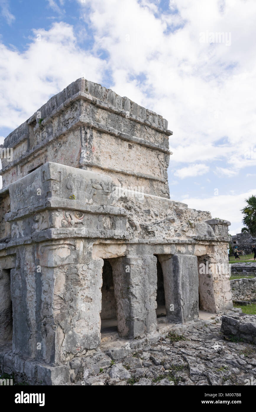 Archaegeological ruins in Tulum, Mexico. The ruins are situated on 12 ...
