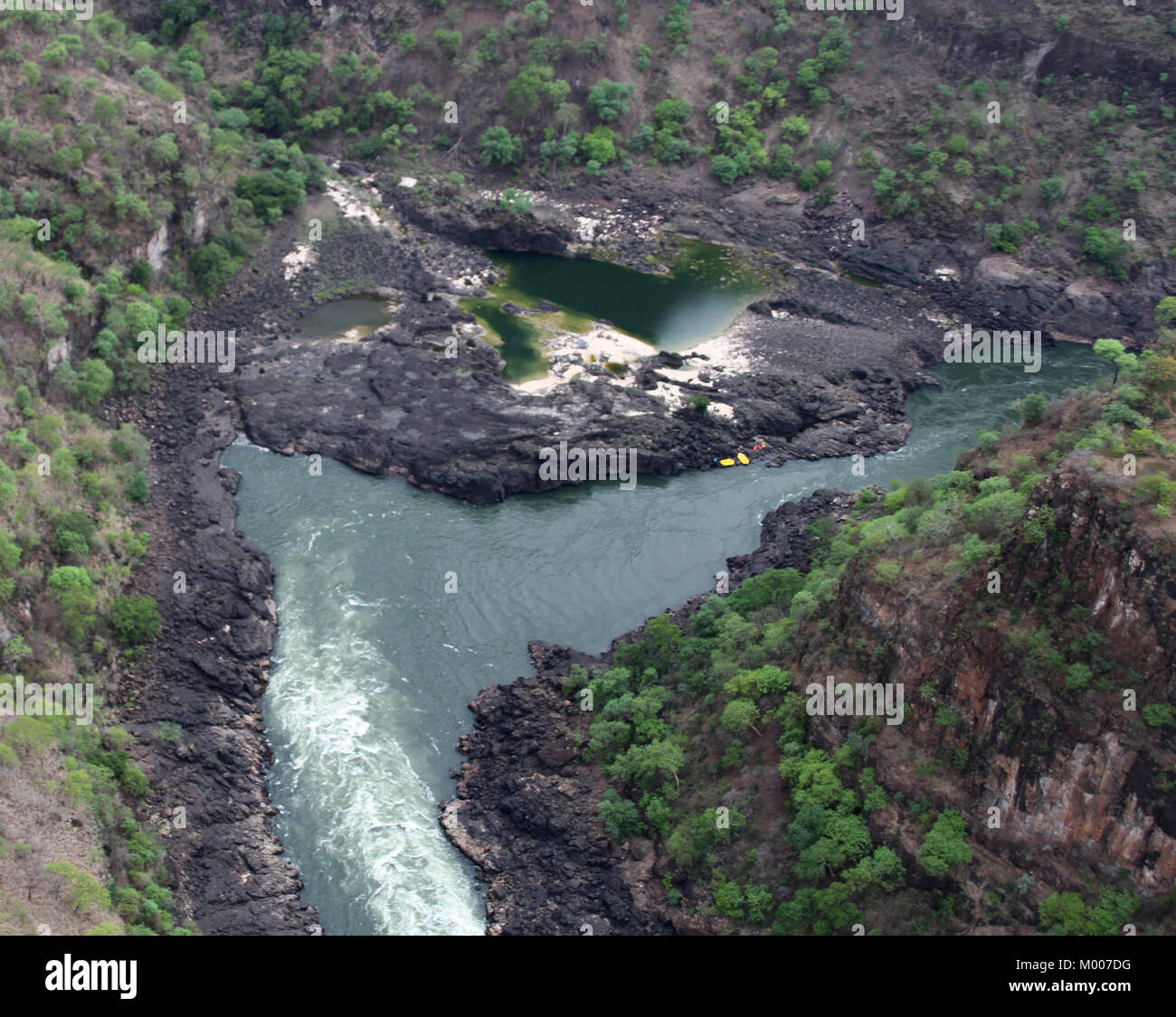 Zambezi River pool in valley near Victoria Falls, Zimbabwe Stock Photo ...