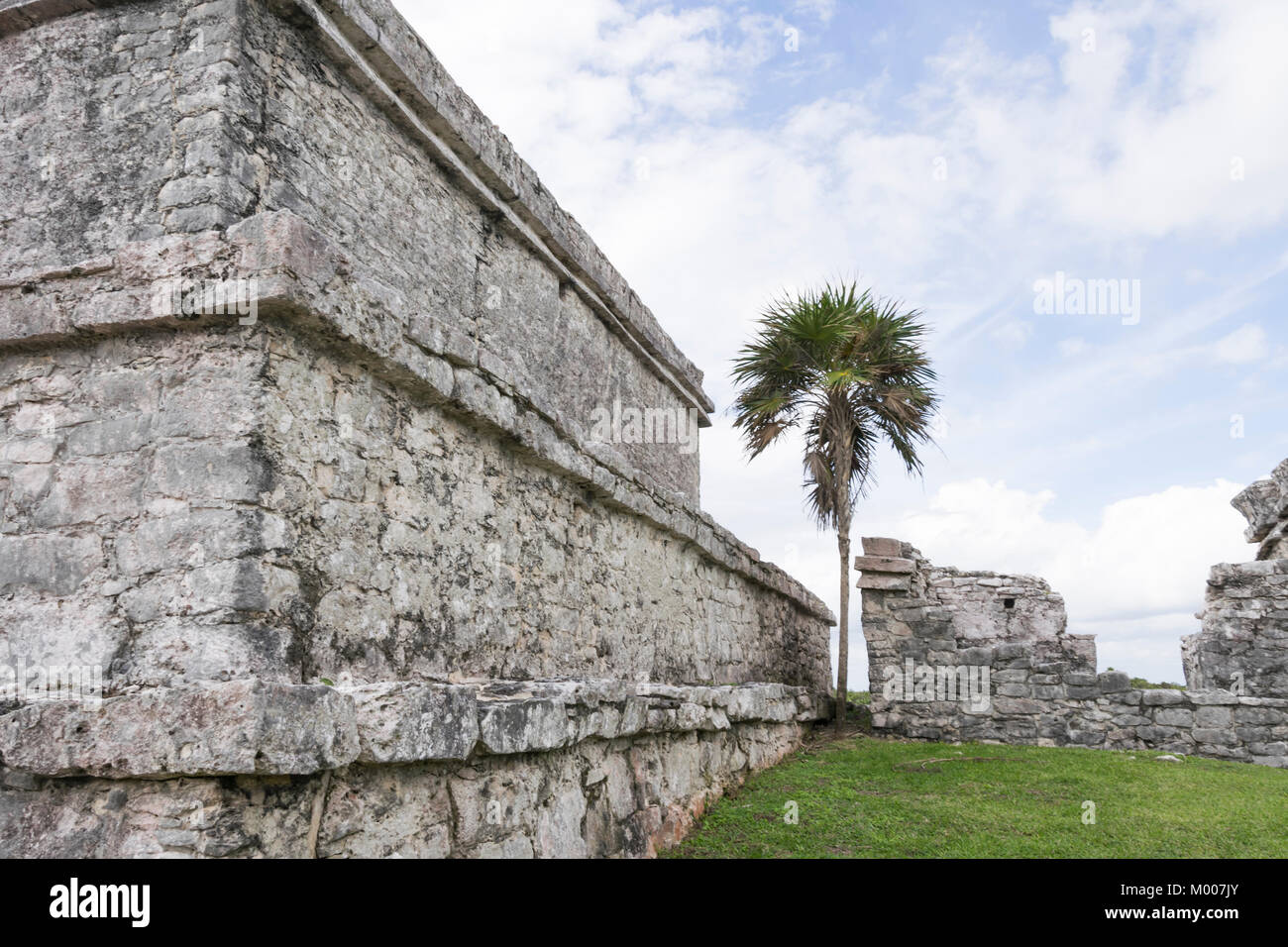 Archaegeological ruins in Tulum, Mexico. The ruins are situated on 12 ...