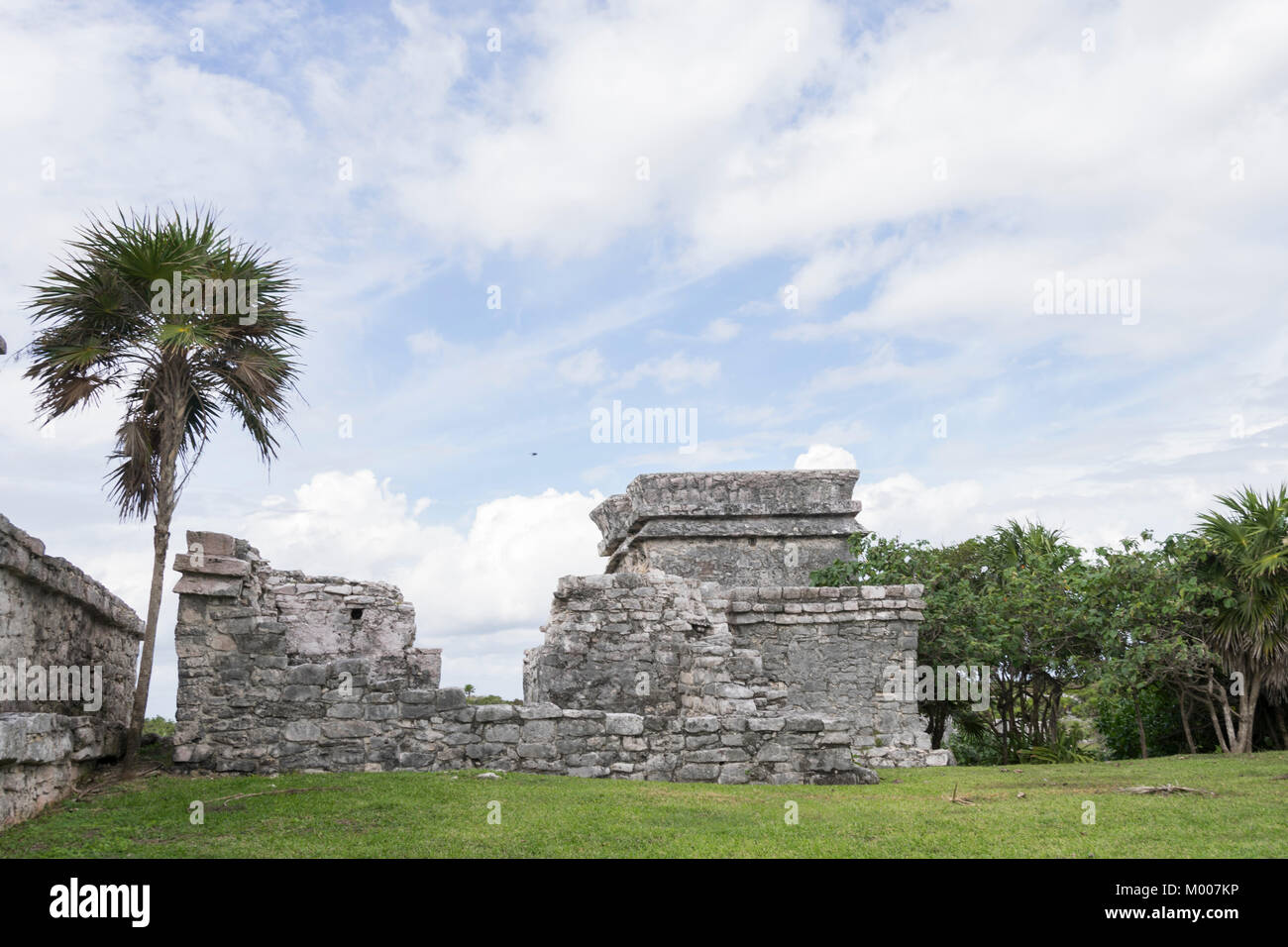 Archaegeological ruins in Tulum, Mexico. The ruins are situated on 12 ...