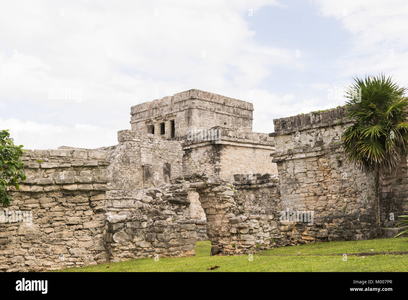 Archaegeological ruins in Tulum, Mexico. The ruins are situated on 12 ...