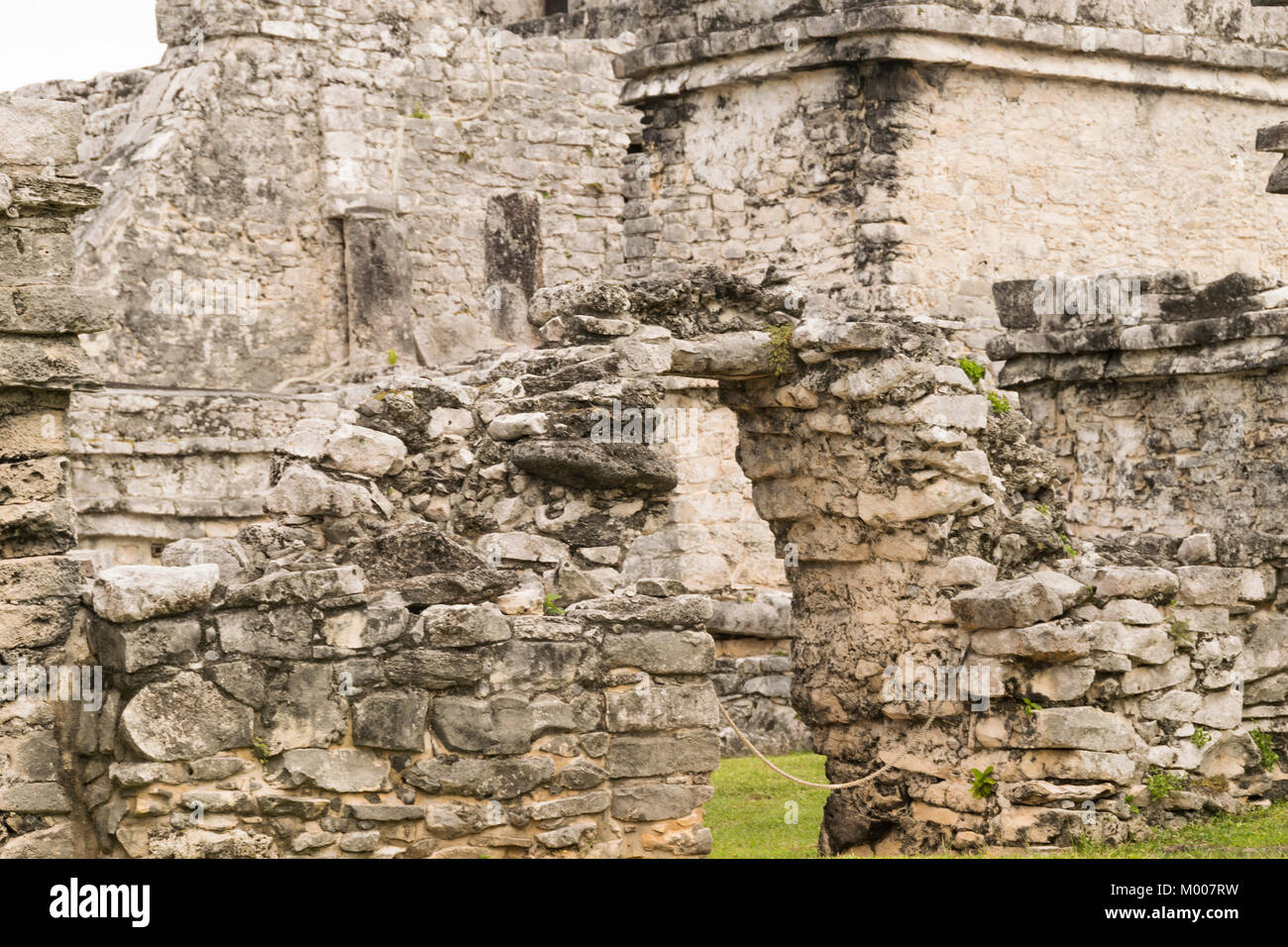 Archaegeological ruins in Tulum, Mexico. The ruins are situated on 12 ...