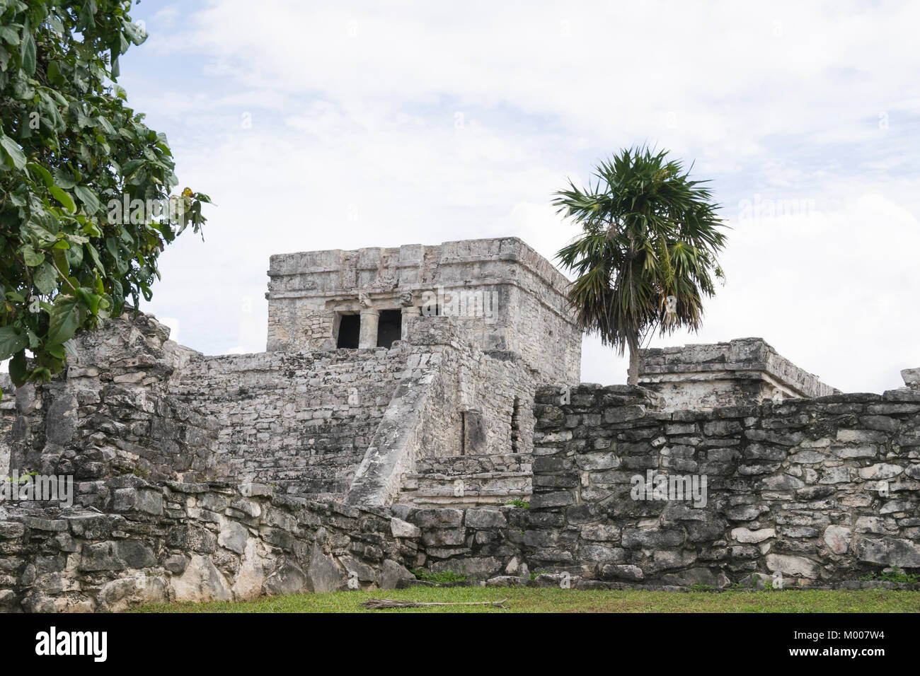 Archaegeological ruins in Tulum, Mexico. The ruins are situated on 12 ...
