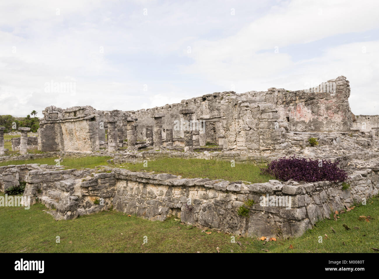 Archaegeological ruins in Tulum, Mexico. The ruins are situated on 12 ...