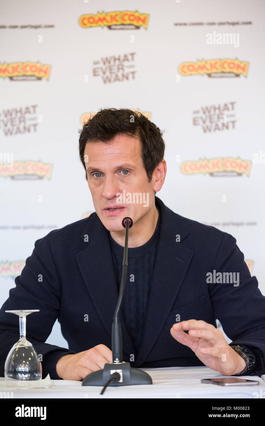 Simon Merrells attending a press conference at Comic Con Portugal in ...