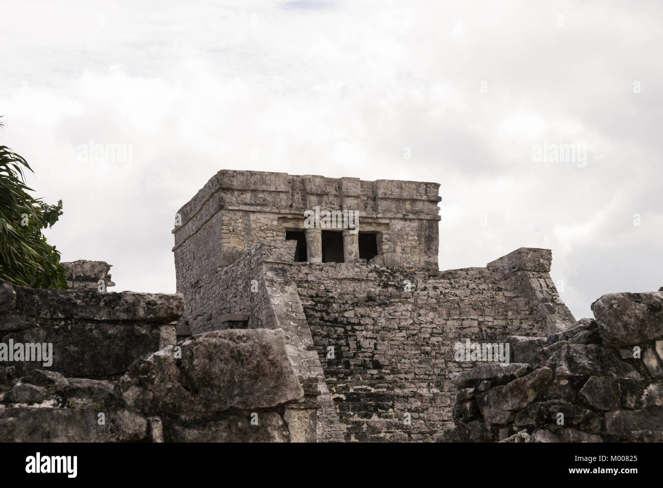 Archaegeological ruins in Tulum, Mexico. The ruins are situated on 12 ...