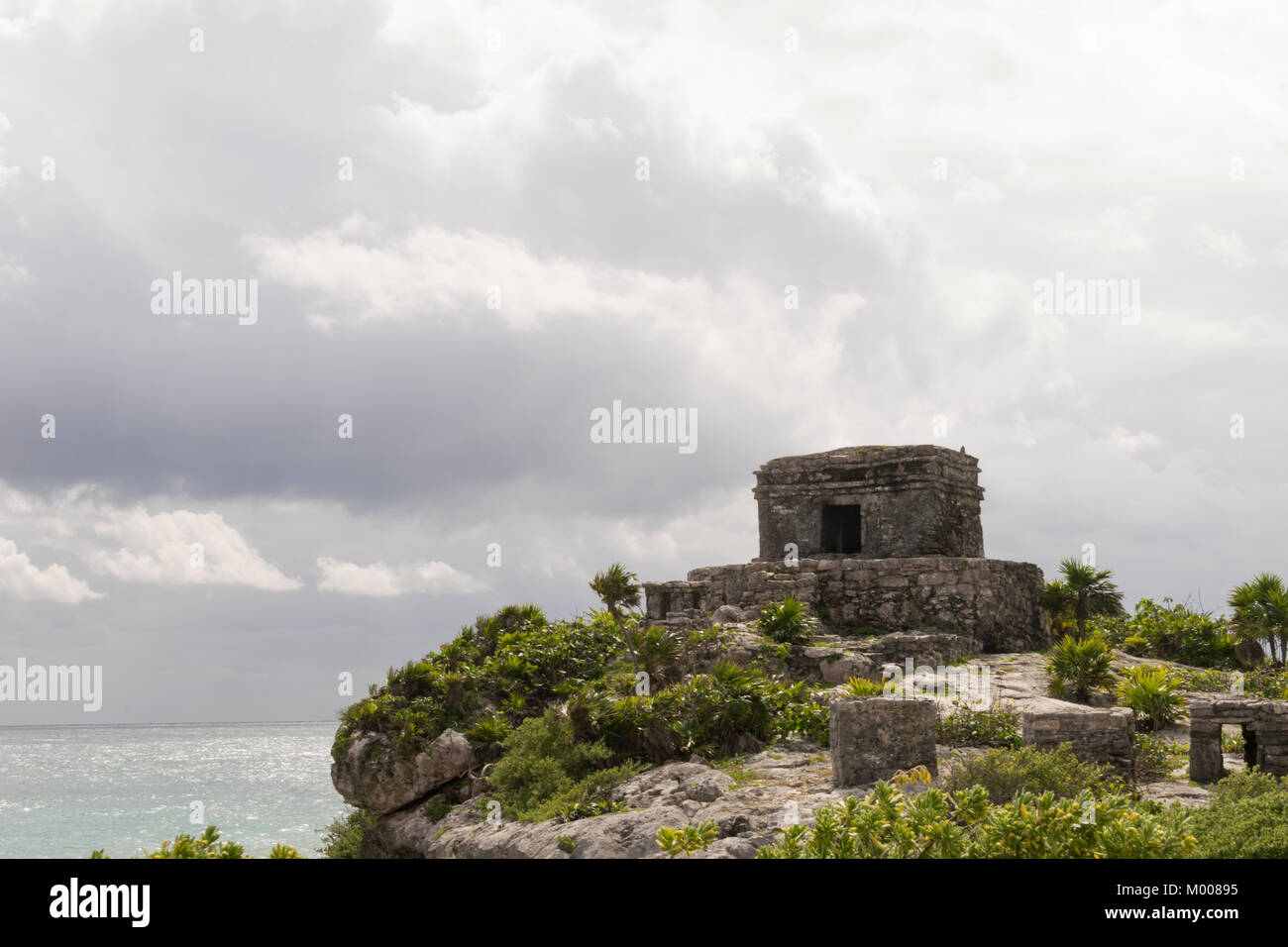 Archaegeological ruins in Tulum, Mexico. The ruins are situated on 12 ...