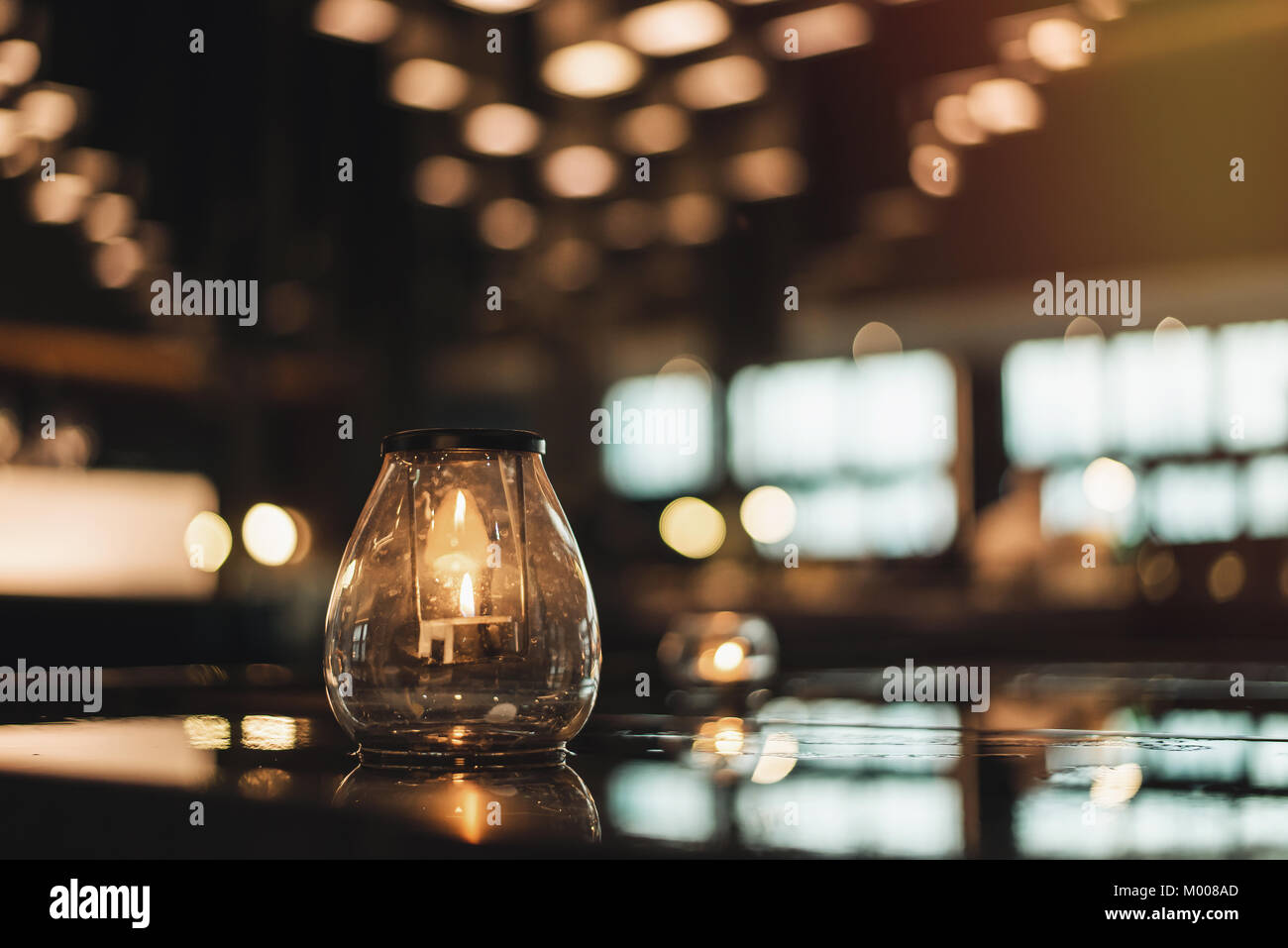 Candle light in the dark and bokeh Stock Photo - Alamy