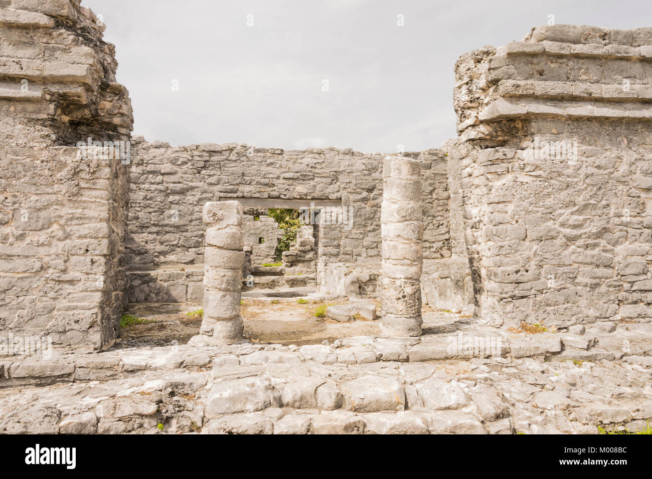 Archaegeological ruins in Tulum, Mexico. The ruins are situated on 12 ...
