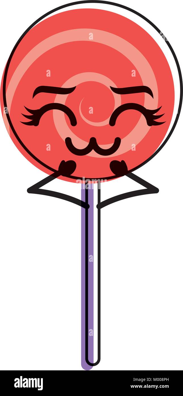 cartoon round lollipop swirl kawaii character Stock Vector Image & Art ...