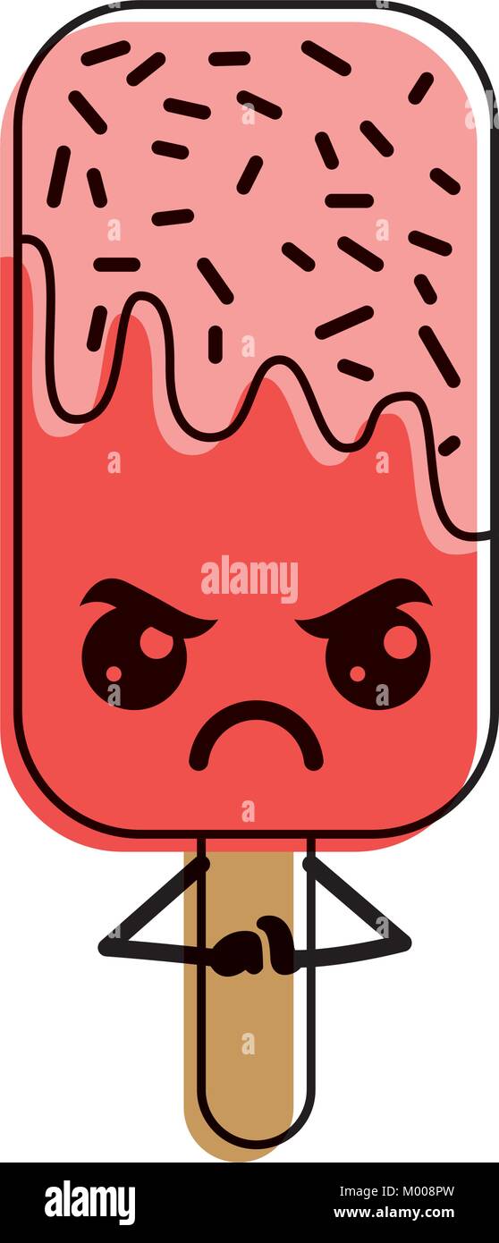 kawaii ice cream stick cartoon character Stock Vector Image & Art - Alamy