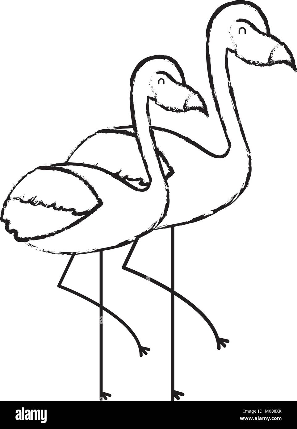 two flamingo bird exotic tropical animal image Stock Vector Image & Art ...