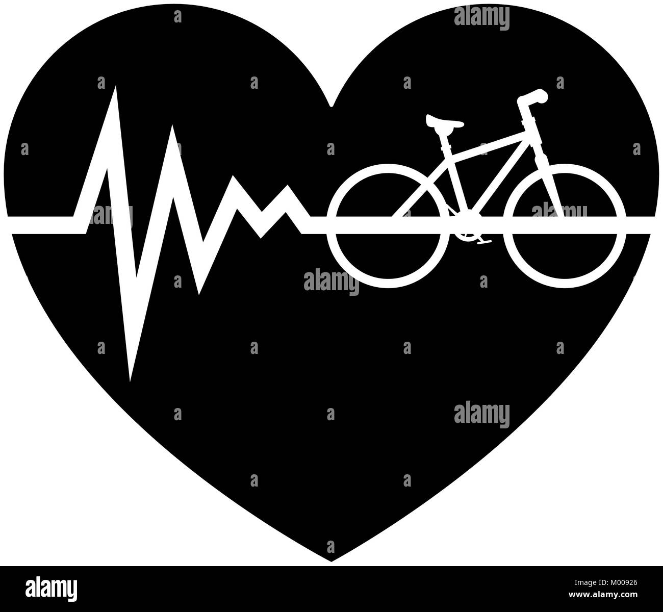 Heart cardiogram bicycle icon hi-res stock photography and images - Alamy