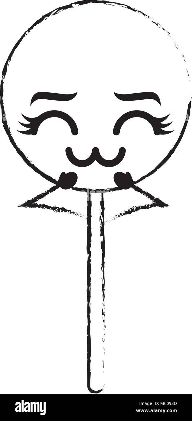 cartoon round lollipop swirl kawaii character Stock Vector Image & Art ...