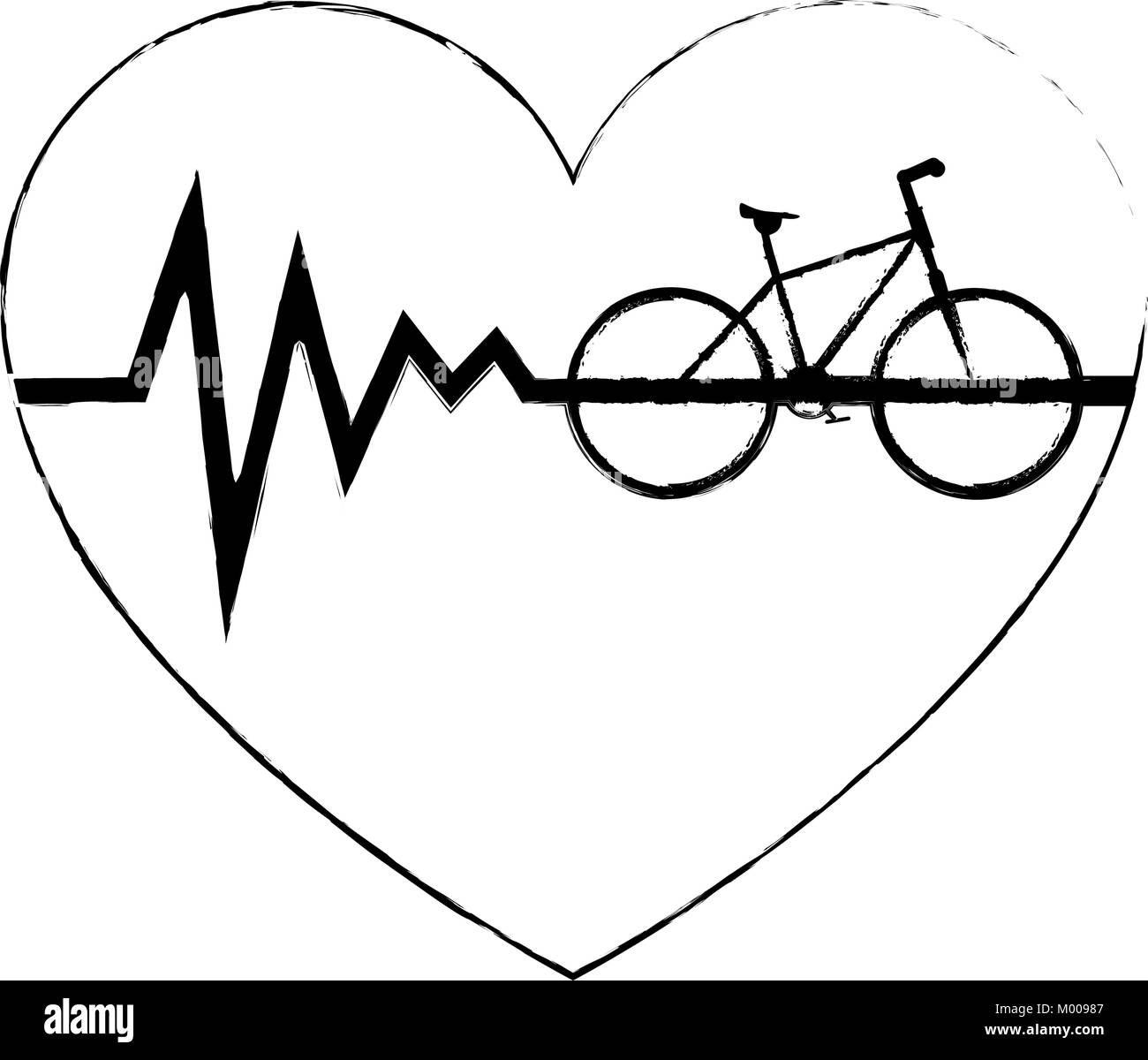 Heart cardiogram bicycle icon hi-res stock photography and images - Alamy