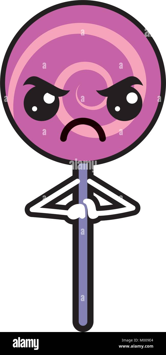 cartoon round lollipop swirl kawaii character Stock Vector Image & Art ...