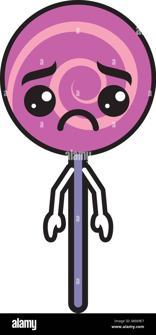 cartoon round lollipop swirl kawaii character Stock Vector Image & Art ...