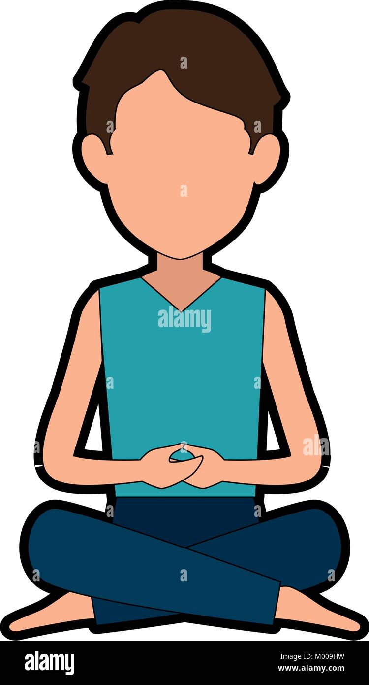 man practicing yoga avatar vector illustration design Stock Vector ...