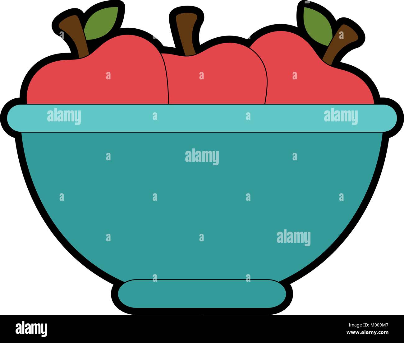 bowl with apples fruits vector illustration design Stock Vector Image ...