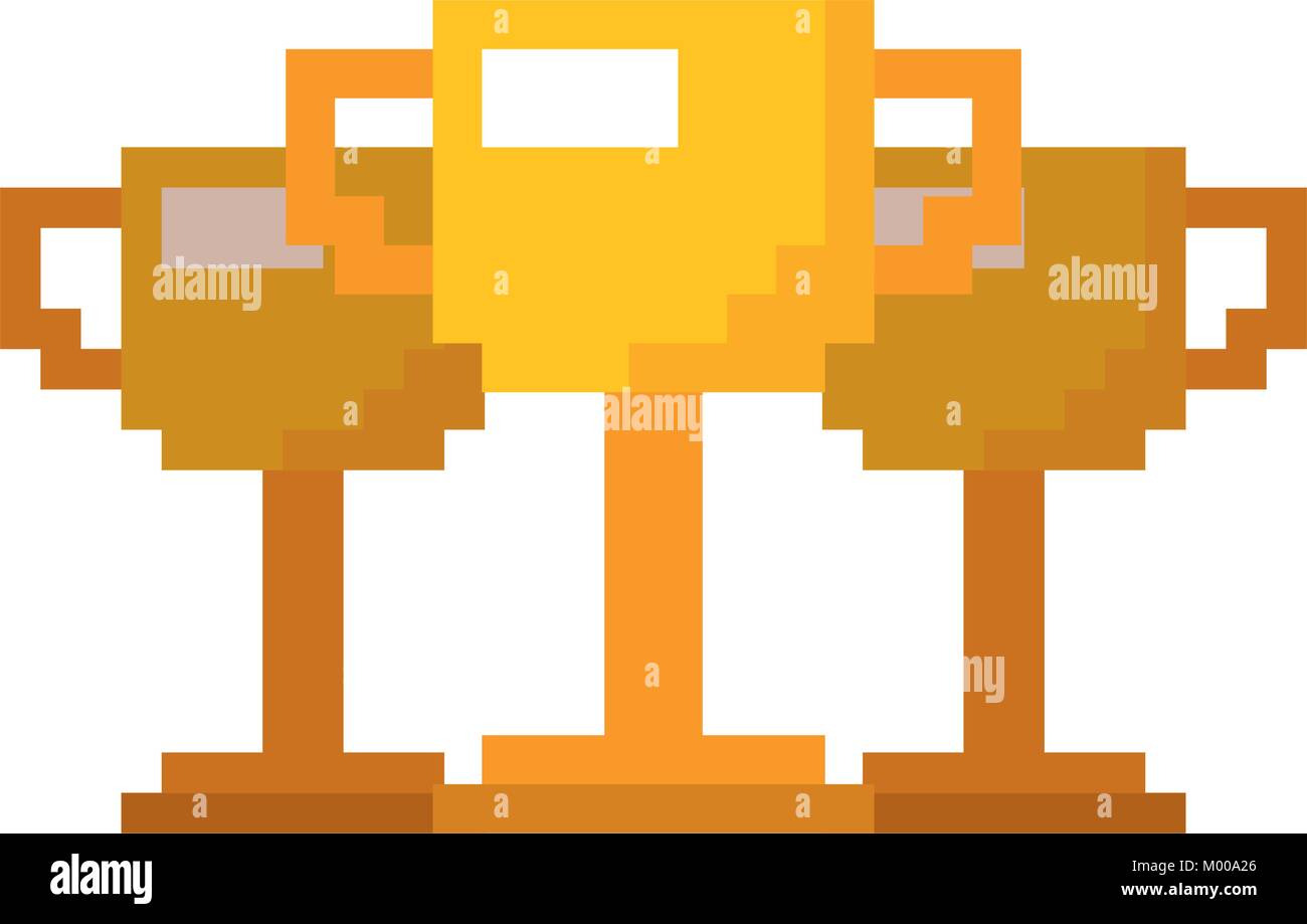 set of pixelated trophy award game Stock Vector Image & Art - Alamy