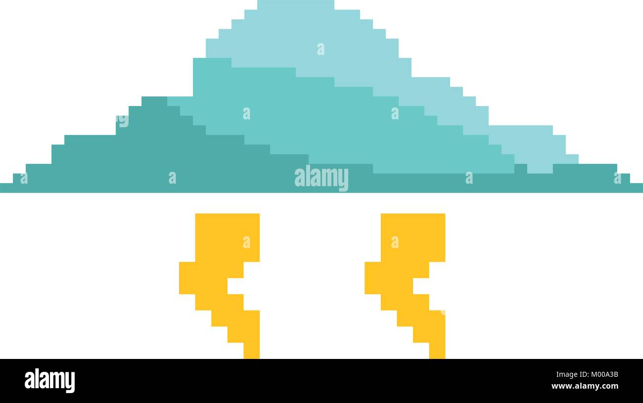 pixelated cloud and thunderbolt weather storm Stock Vector Image & Art ...
