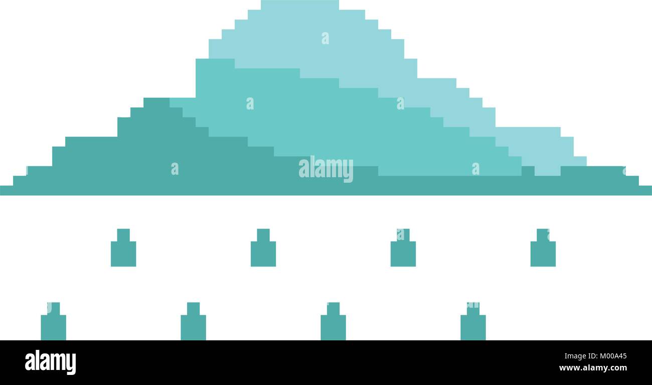 pixelated cloud rainy weather temperature Stock Vector Image & Art - Alamy