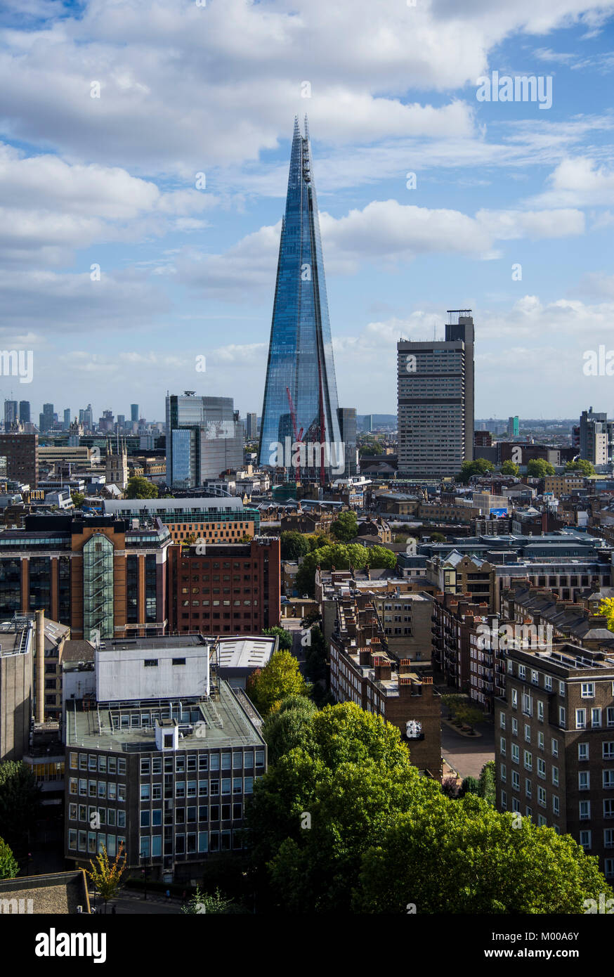 View of the high rise building The Shard as seen from The Tate Modern ...